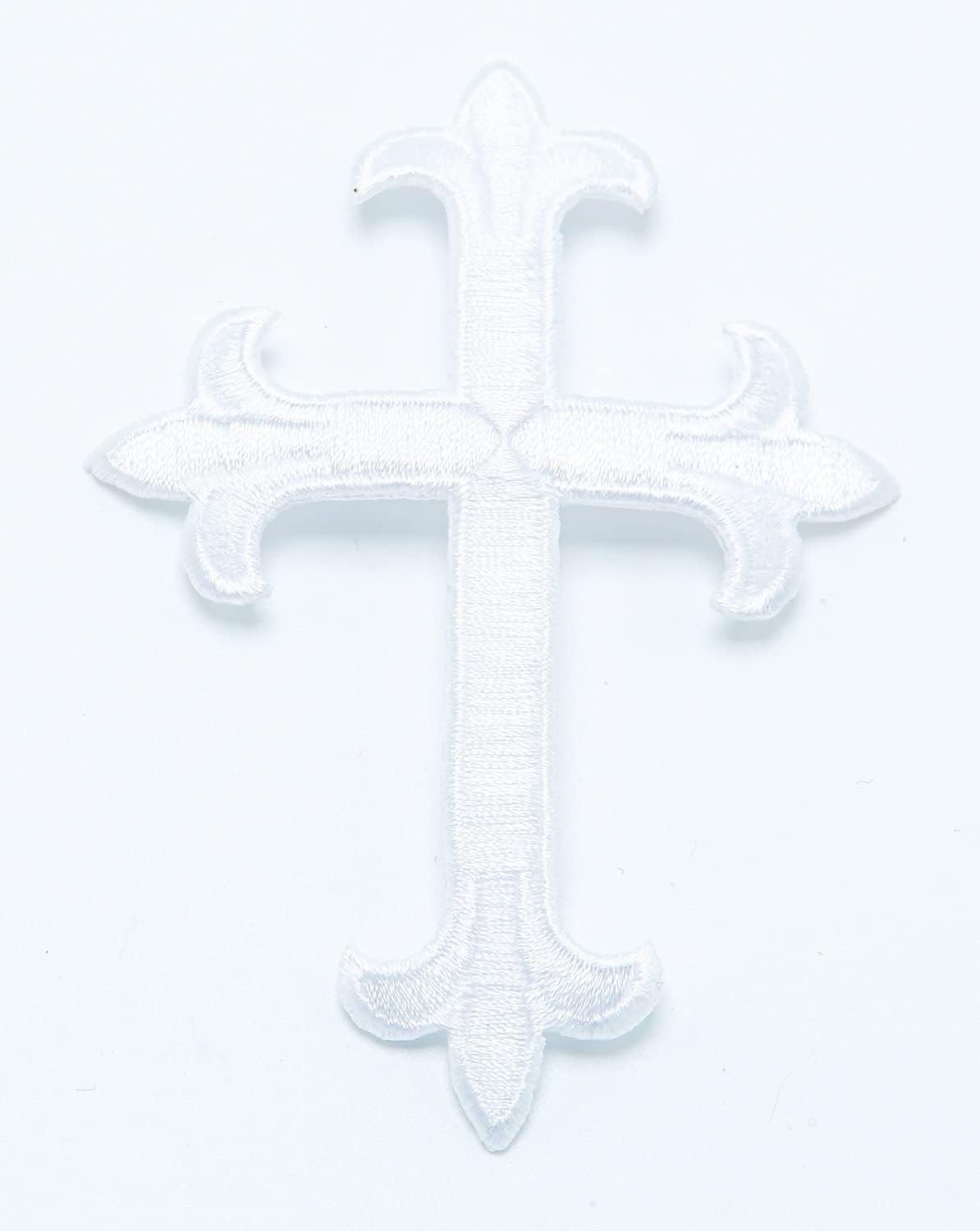 Amazon.com: Embroidered Cross Patch Iron on Applique - Latin Cross ...