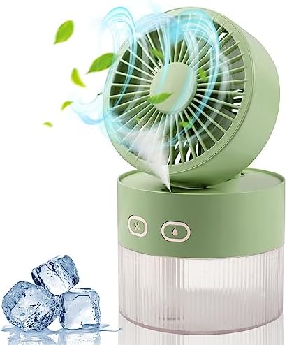 fenshine Spray Cooling Fan USB Mini Fan Desktop Foldable Cold Air ...