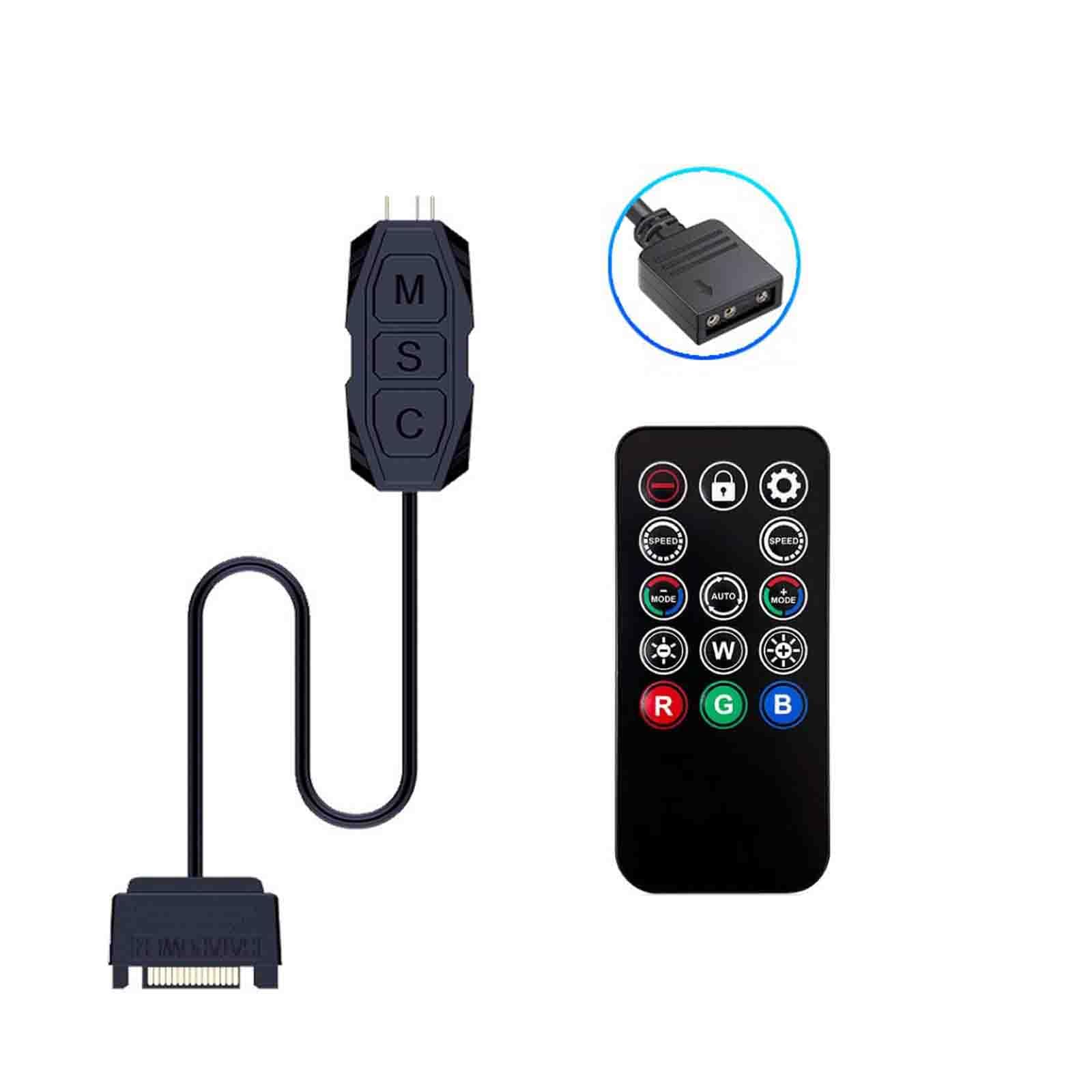 Snapklik.com : ARGB Controller 5V 3 Pin RGB Controller Cable,SATA Power RGB Fan Controller