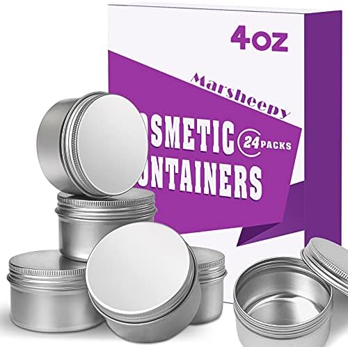 Amazon.com: 24 Pack (2 Oz/60ml) Screw Top Round Aluminum Tin Cans ...