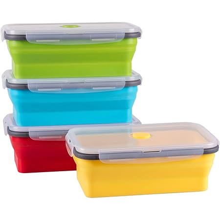Amazon.com: Collapsible Food Storage Containers with Lid, Bundle of ...