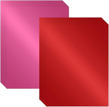 Amazon.com : 24 Sheets Valentine Metallic Cardstock Paper 8.5 X 11 ...