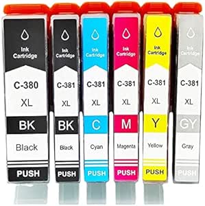 Amazon.co.jp: [幸田良品] 互換インク Canon用 BCI-380+381/6MP 6色セット 純正インクと併用可 ICチップ付き キャノン用 インクタンク BCI-381 ...