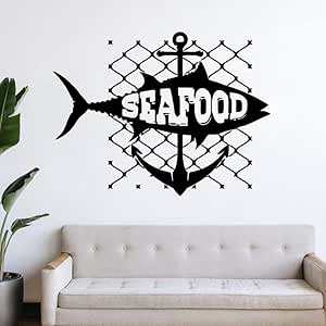 Amazon.com: 22x29 inches Seafood Wall Decals Vinyl Stickers, Business ...