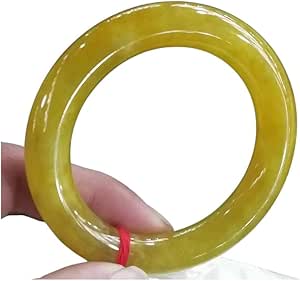Amazon.com: Yellow Burma Jade Bangle Women Emerald Gemstone Jewelry ...