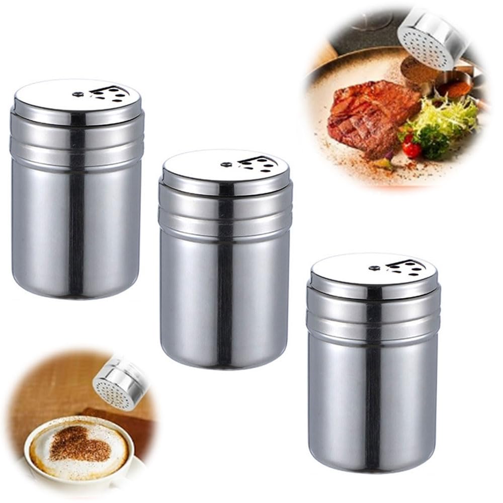 Metal Seasoning Shakers Vintage Aluminum Kitchen Spice Containers