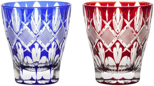 Amazon.com | Mitsuwa Glass Crafts M-8544-2 Edo Kiriko Yari Fish Style ...