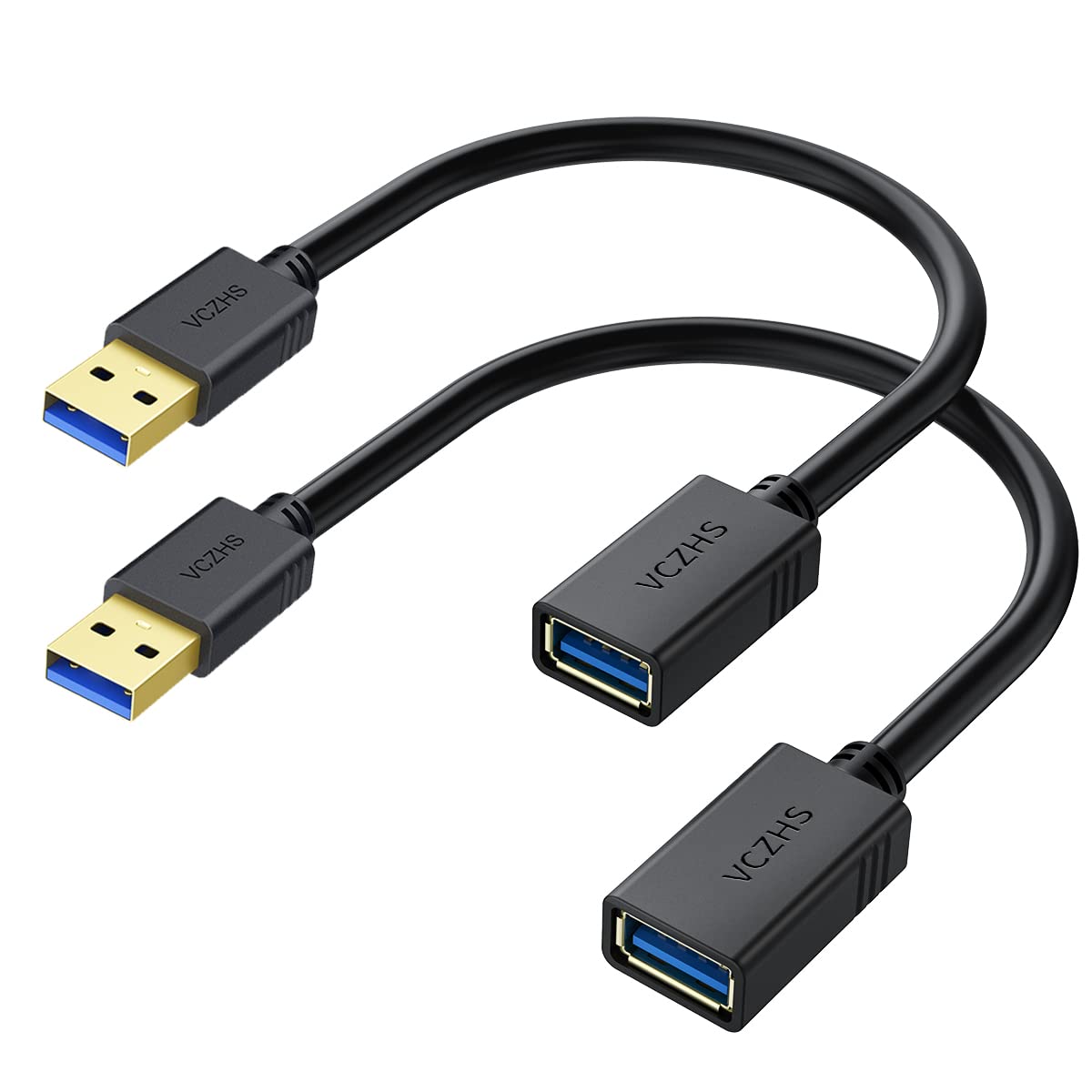 Amazon.com: VCZHS 2 Pack USB Extension Cable 1ft, Short USB Extension ...