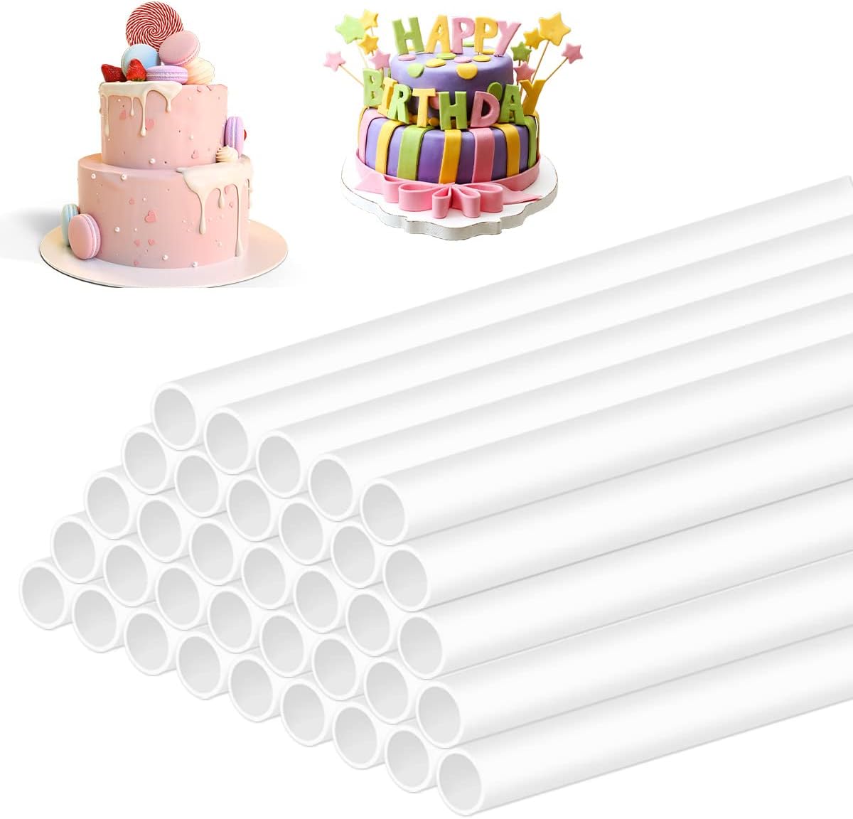 Amazon.com: BUYGOO 50Pcs Cake Dowels for Tiered Cakes, Cake Supports ...