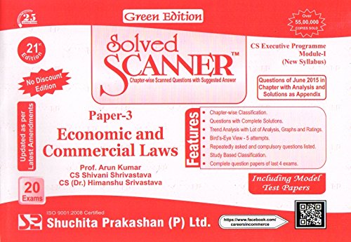 Buy Solved Scanner CS Executive Programme Module-I (New Syllabus) Paper ...