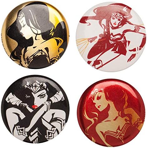 Amazon.com: DC Comics Wonder Woman Button Pins Set - 4-Piece : Clothing ...