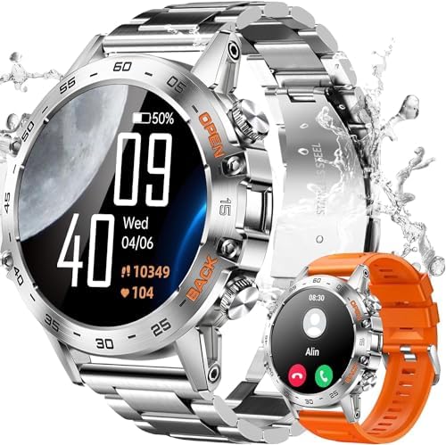 PODOEIL Herren Smartwatch Mit Metallarmband, 1,39 Zoll HD Robuste ...