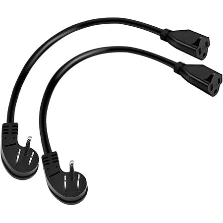Amazon.com: Miady Flat Plug Extension Cord 1 Ft, 90 Degree Plug Adapter ...