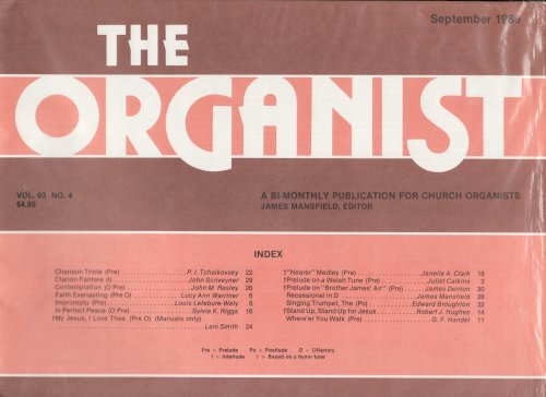 The Organist: A Bi-montyly Publication for Church Organists, Sep. 1989 ...
