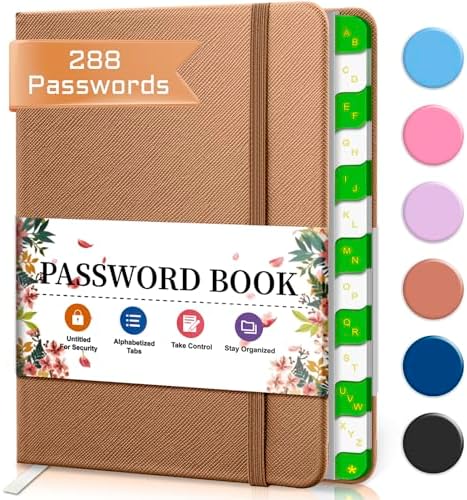 Amazon.com : BLESWIN Password Book with Alphabetical Tabs, Password ...