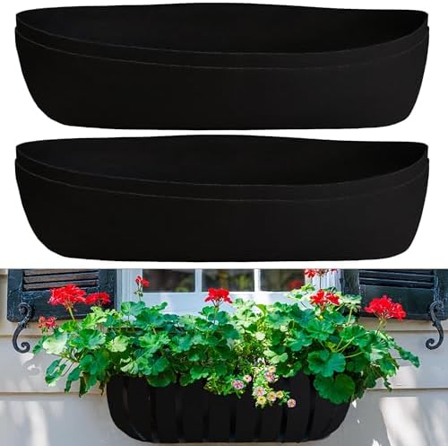 Amazon.com: 4 Pack Planter Basket Liners, Trough Window Box Liners ...