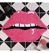Amazon.com: Panstar Pink Lips Bathroom Rug, Cute Lips Bath Mat Non Slip ...