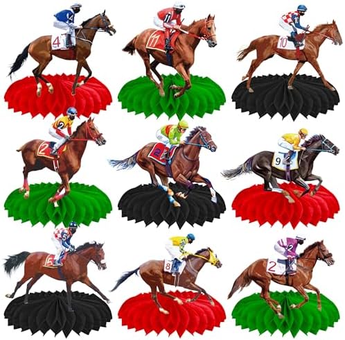 Amazon.com: Horse Racing Honeycomb Centerpieces 12Pieces Horse Racing ...