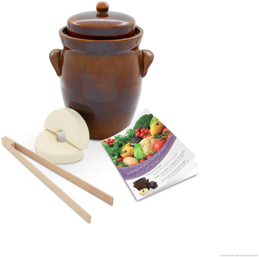 K&K Keramik 10.0 liters Fermentation Pot Set with Accessories, 6 kg ...