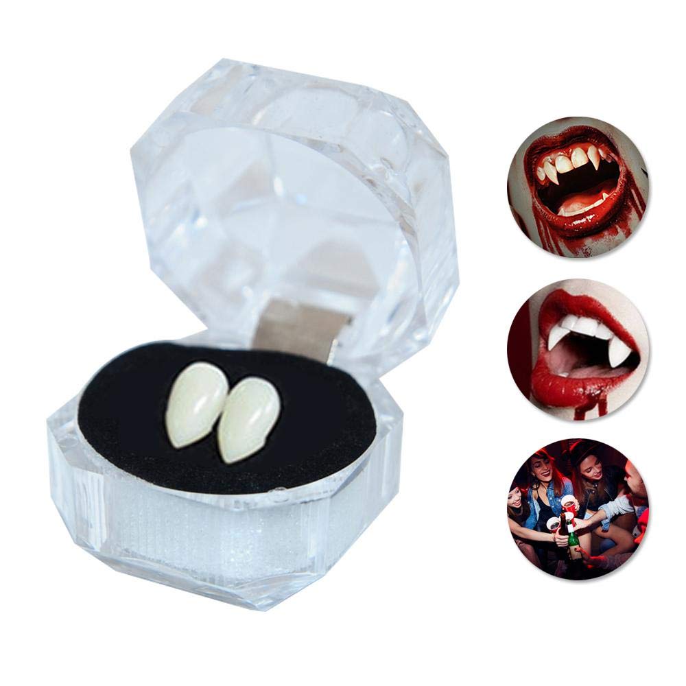 Buy Hamkaw Cosplay Fangs, Halloween Realistic Vampire Teeth Denture ...