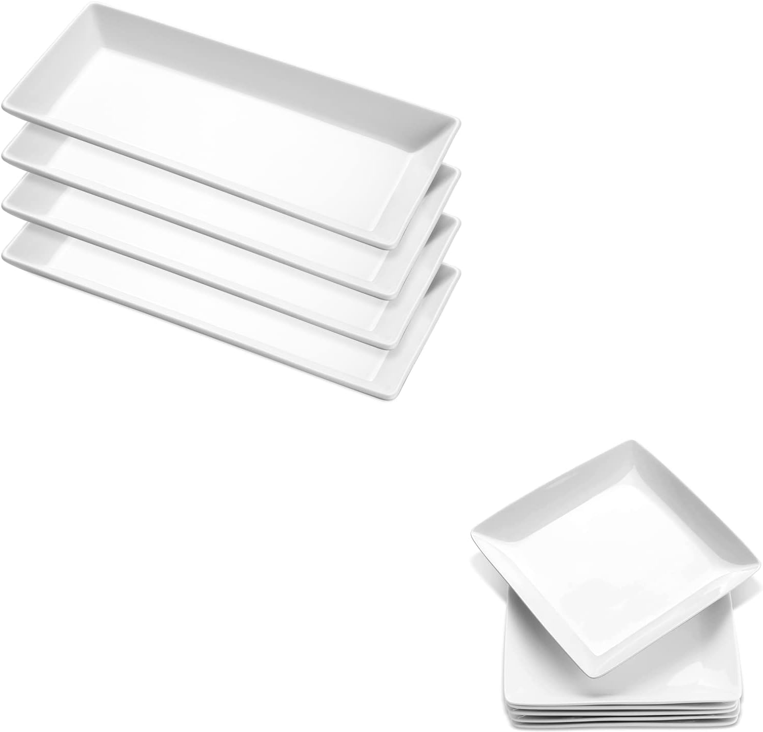 Amazon.com | Yedio 8.4 Inch Porcelain Square Dinner Plates 14 ...