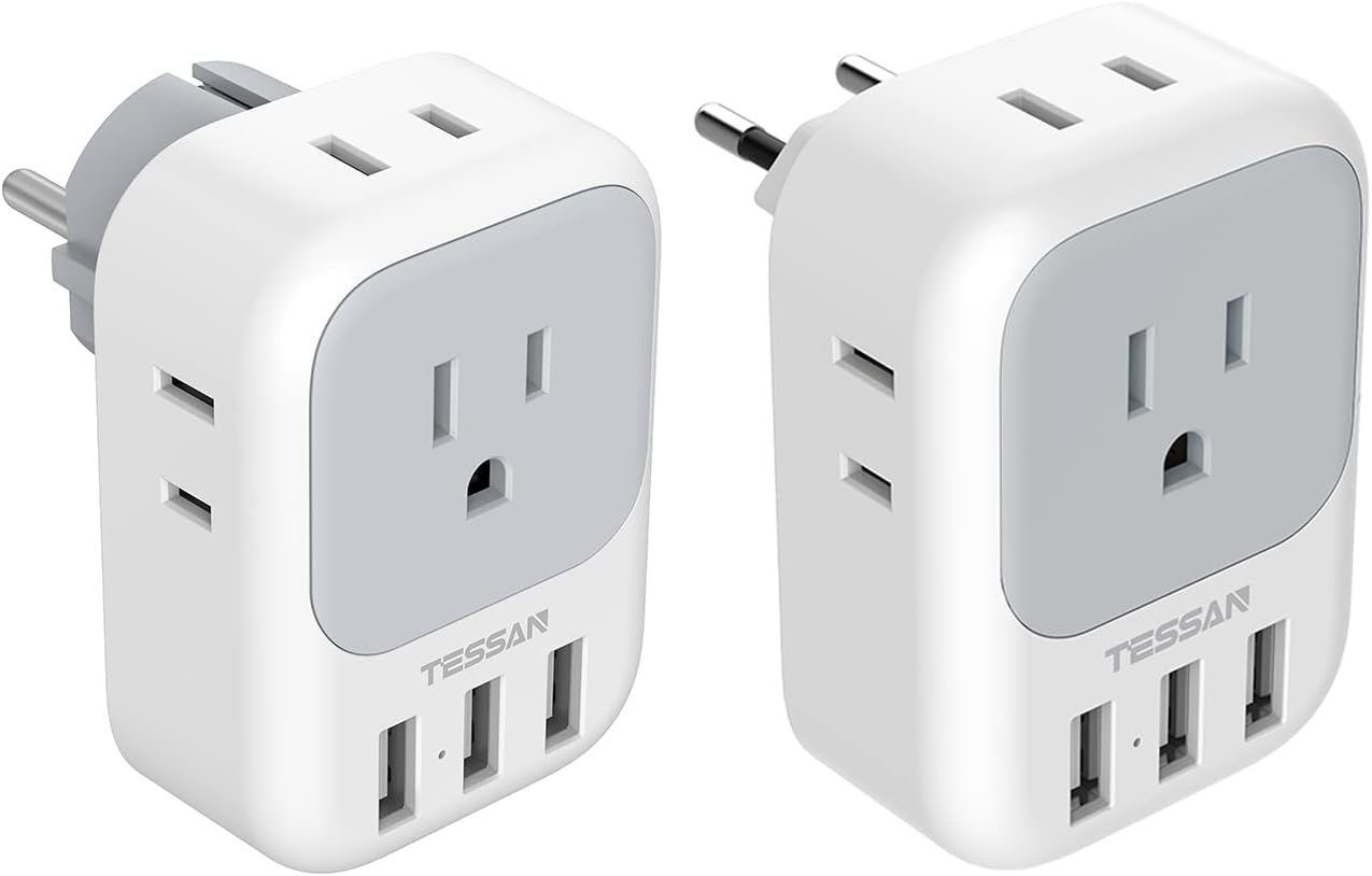 Amazon.com: Type E F and Type C Plug Adapter Bundle, TESSAN Germany ...