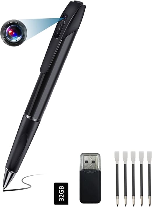 Spy Hidden Pen Camera, 1080P HD Mini Camera Hidden Pen Portable Pocket ...
