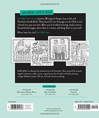 Snapklik.com : Just Add Color: Circus: 30 Original Illustrations To Color