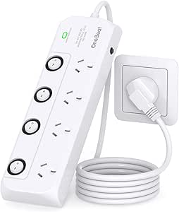 One Beat Power Board Surge Protector with Individual Switch,Power Strip ...