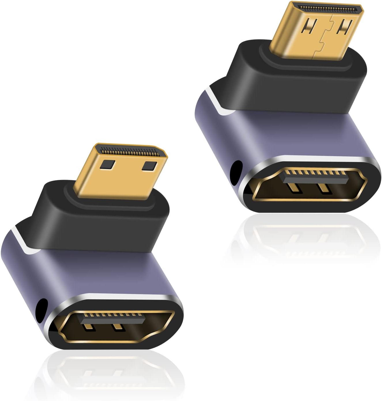 Poyiccot Mini HDMI to HDMI Adapter 8K, Up and Down Angled, Male to ...