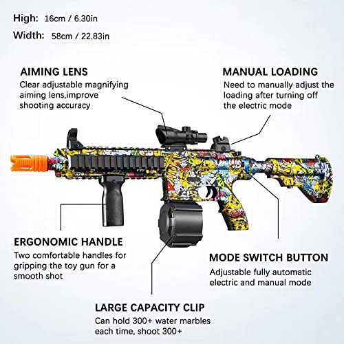 Gel Gun, Electric Gel Blaster Pistol Automatic With 30000 Biodegradable ...
