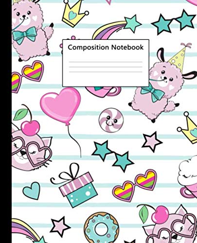 Composition Notebook: Cute Girly Wide Ruled Composition Workbook for ...