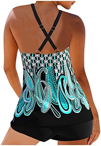 Tankini Damen Bauchweg Zweiteilig Badeanzug, Digital-Badeanzug-Strand ...