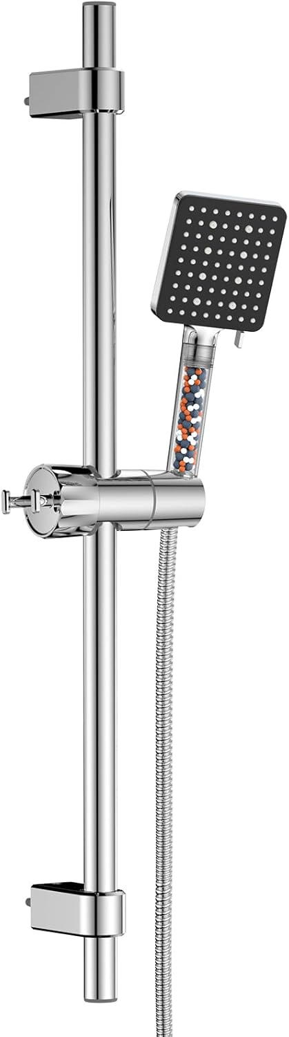 YEAUPR PRO Shower Riser Kit - Square Shower Head with 6 Spray Modes ...