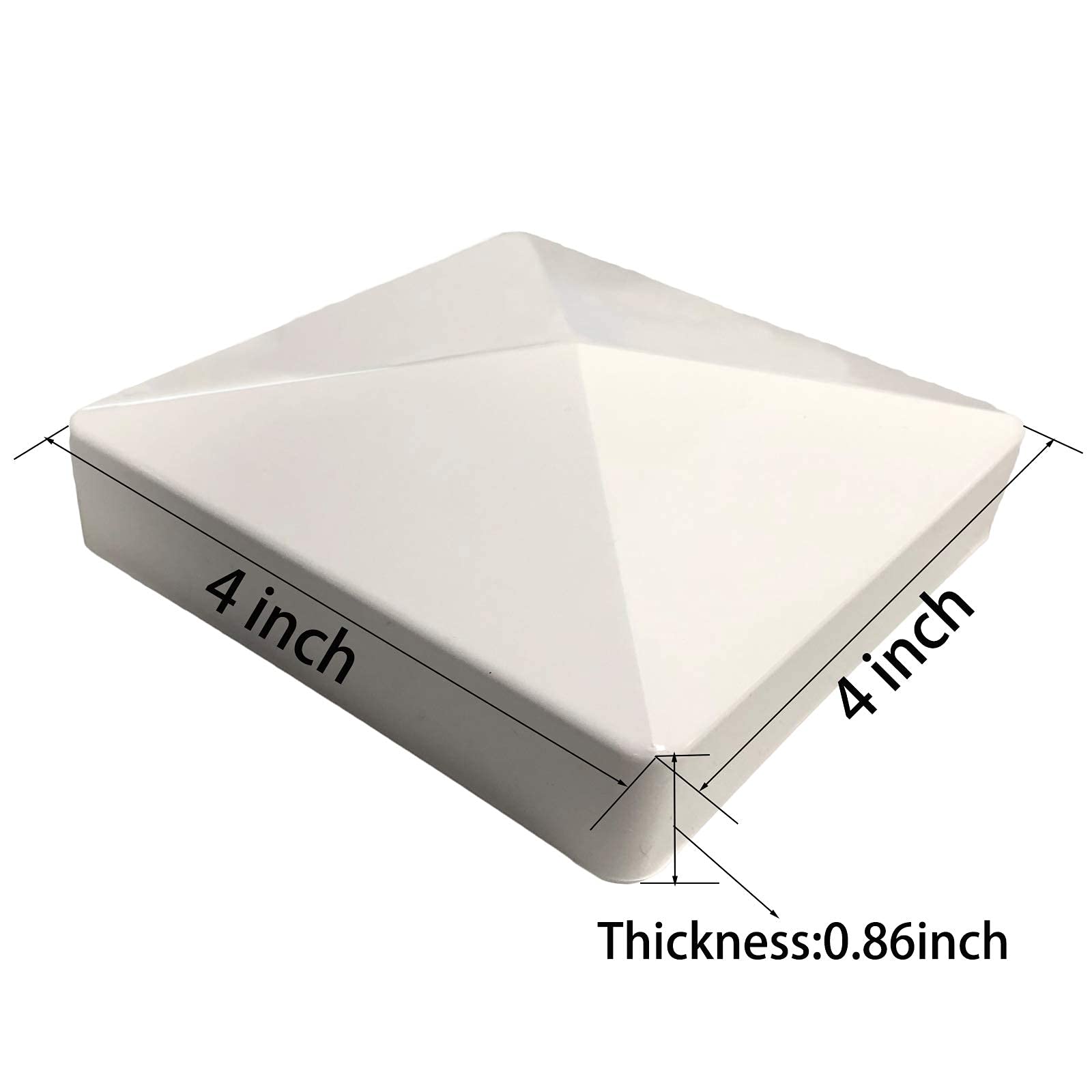 Snapklik.com : 4 Pack 4inch Vinyl Pyramid Style Fence Post Cap/Vinyl ...