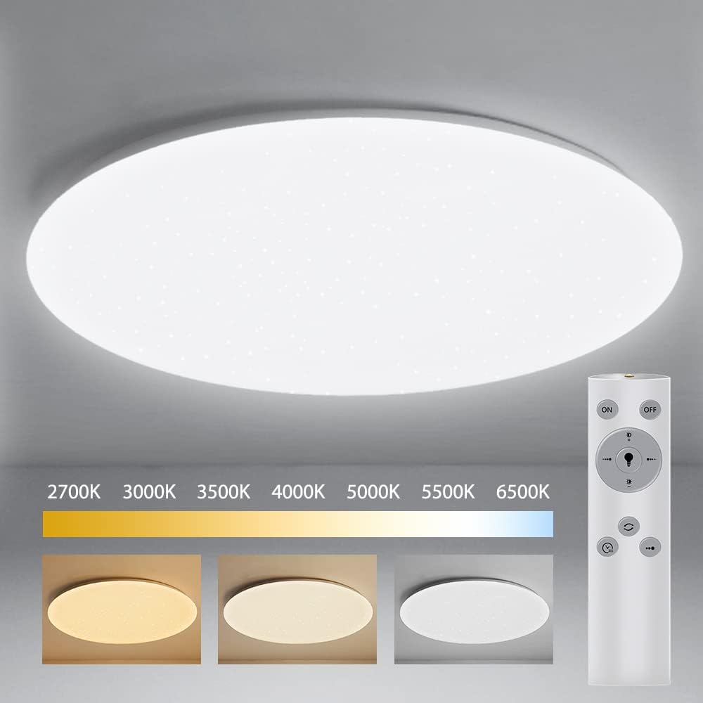 Dimmable Ceiling Lights LED, 100W Equivalent Bath Ceiling Light, Large ...