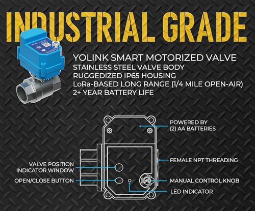 Snapklik.com : YoLink 1/2 Commercial Grade Smart Motorized Stainless Steel Ball Valve LoRa ...