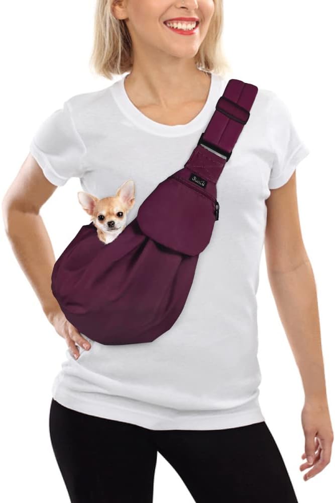 SlowTon Pet Carrier, Doggie Cat Hand Free Sling Carry Dog Papoose ...