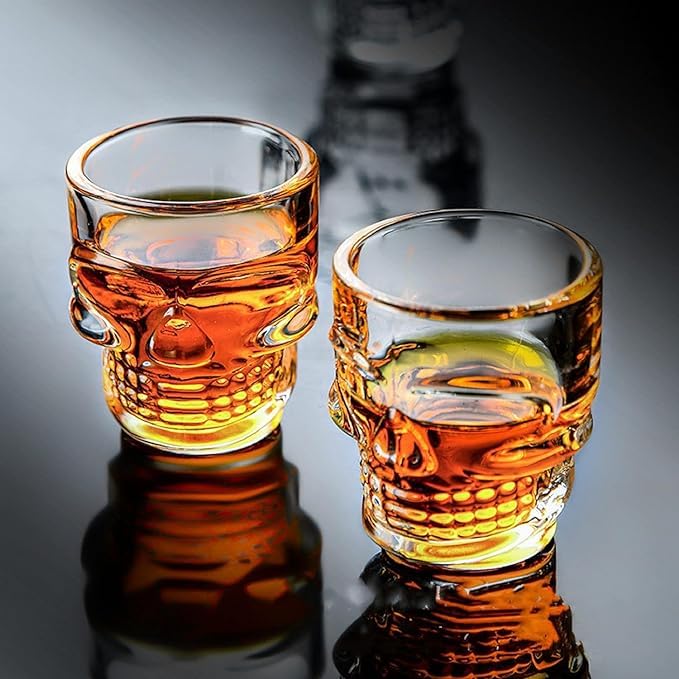 Buy JD Luxurious Crystal Clear Skull Head Short Glass Set of 6-50ml ...