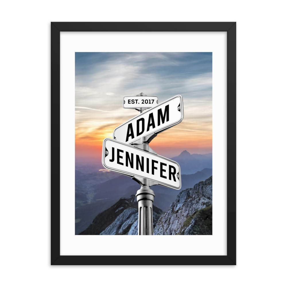 Personalized Street Sign Print - Lovers crossroads street sign custom ...