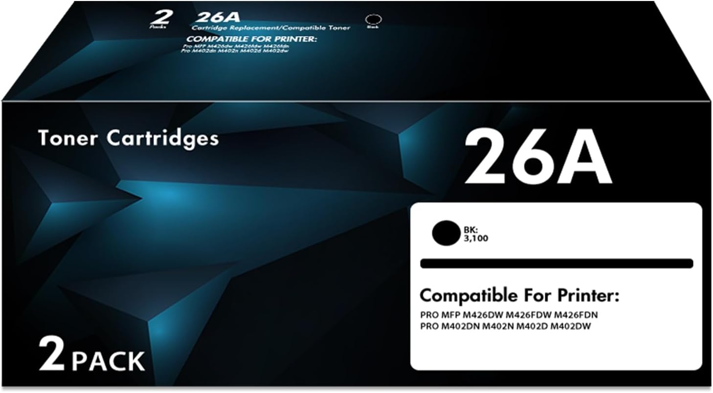 Amazon.com: HP 26X Black High-yield Toner Cartridge | Works with HP ...