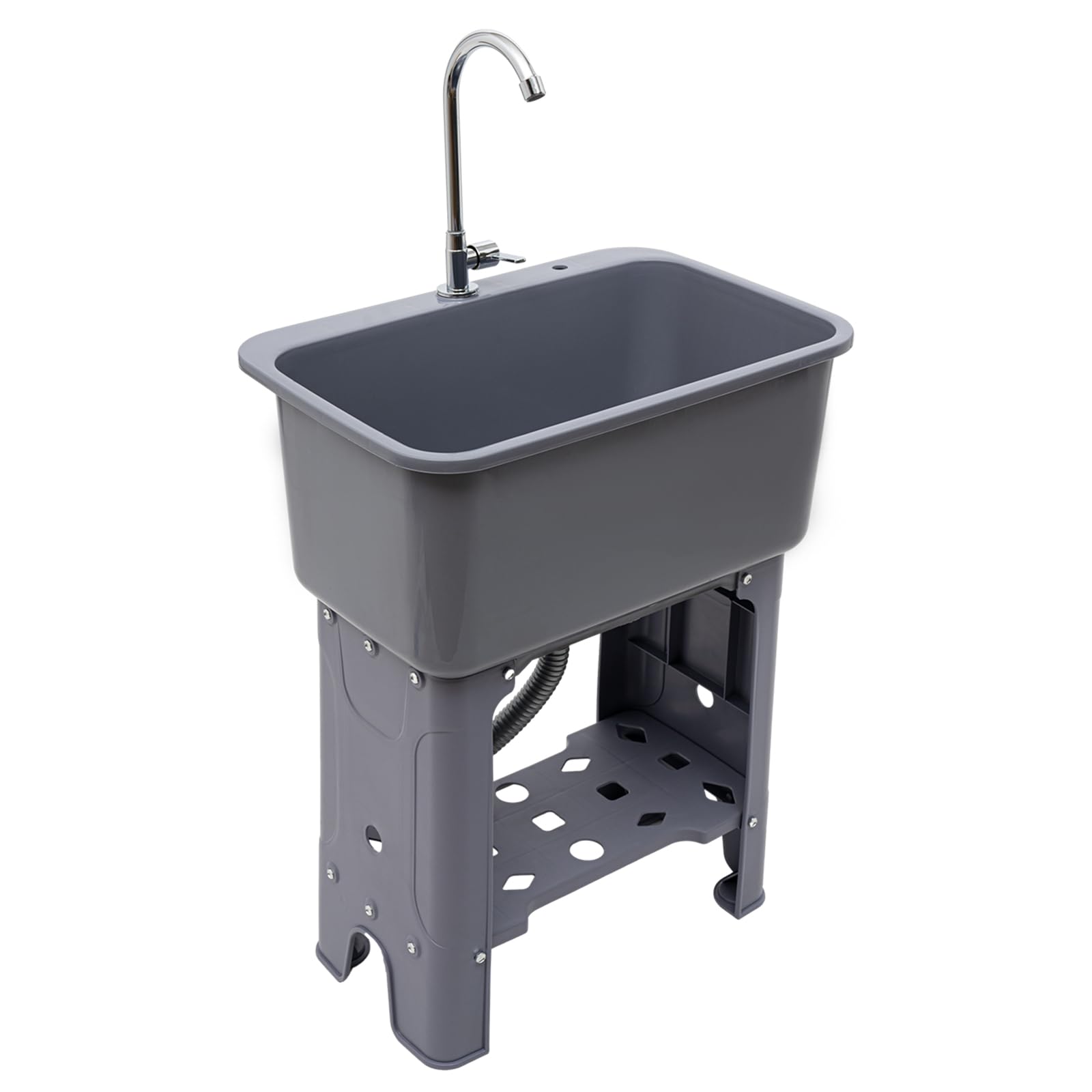 30 in Height Freestanding Plastic Laundry Sink with Washboard,Outdoor ...