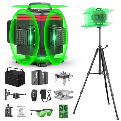 16 Lines Laser Level 4x360° Self Leveling Green Laser Level，4D Green ...