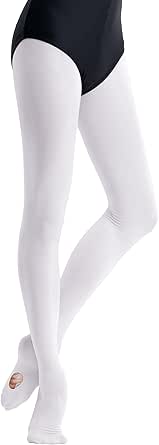 Daydance Adult White Tights for Women Ballet, Soft Leggings for Dance, Gymnastics, Under Dress ...