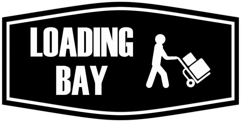 Amazon.com : Fancy Loading Bay Sign (Black) - Medium : Office Products