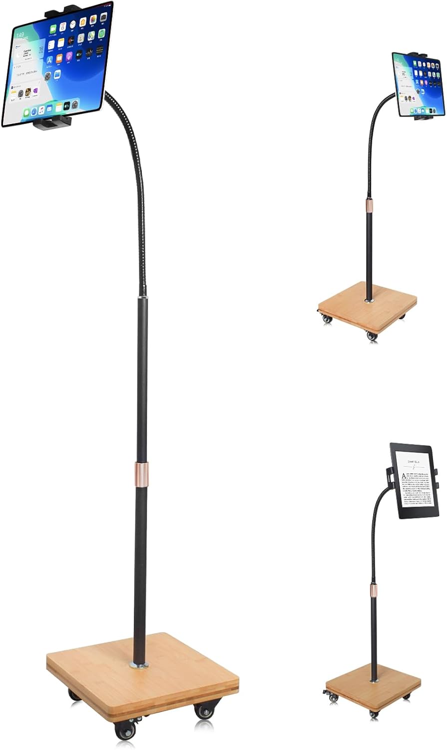 Amazon.com: Crocqett Ipad Stand Floor with Wheels,Adjustable Height ...