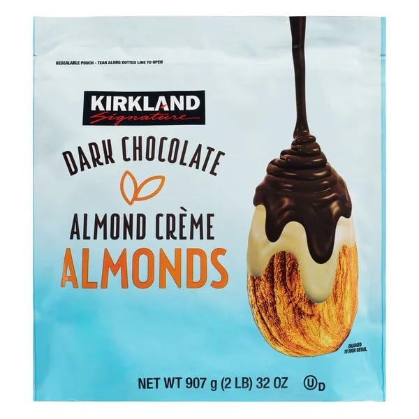Amazon.com : Kirkland Signature Dark Chocolate Creme Almonds, 32 Ounce ...