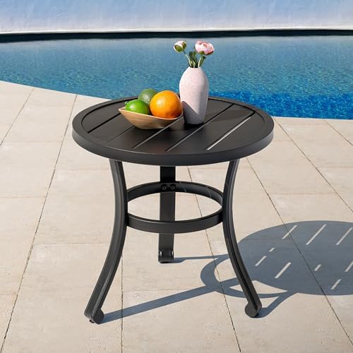 Amazon.com: NUU GARDEN Outdoor Metal Side Table, Weather Resistant 20 ...