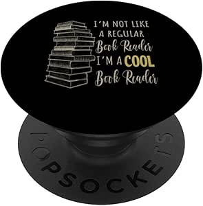 Amazon.com: Cool Book Reader Funny Book Lover Reading Library Design PopSockets Swappable ...