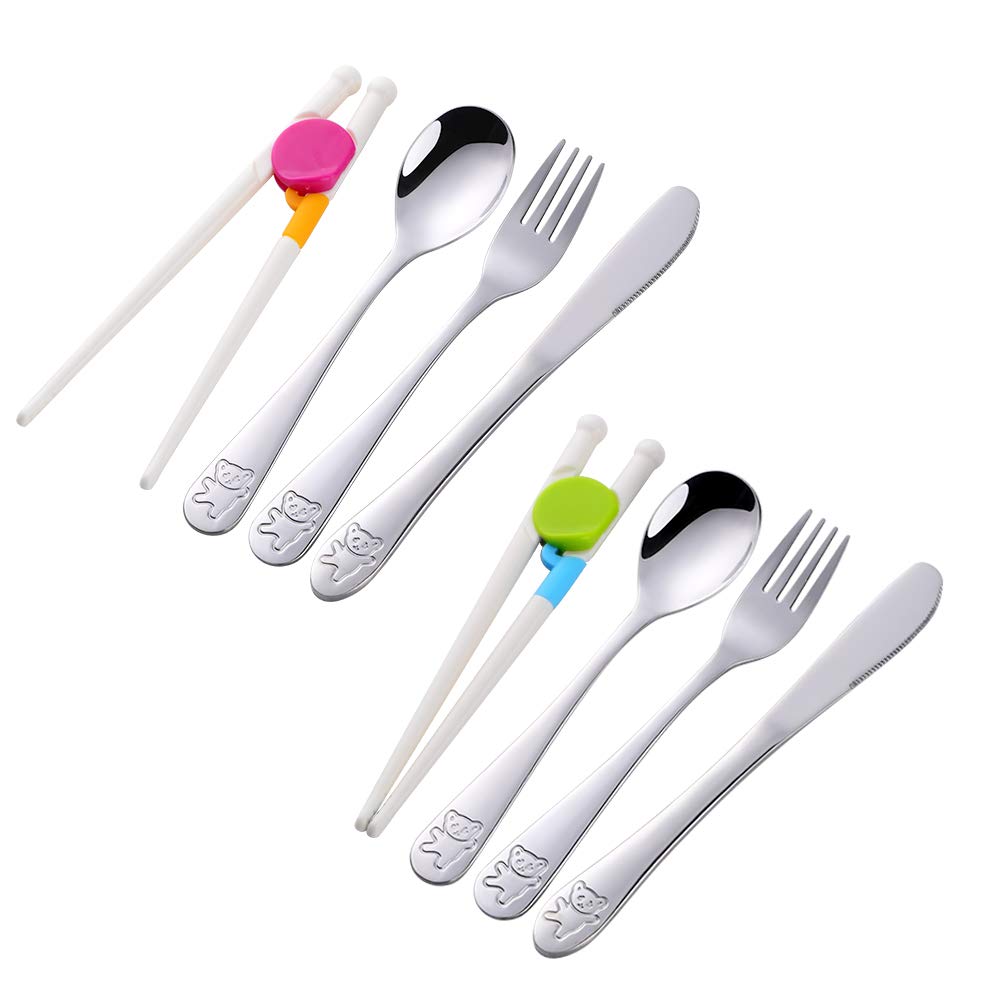 Amazon.com | Poylim Kids Silverware, Stainless Steel Children Flatware ...